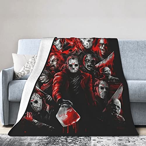 Horror Movie Characters (Many Faces of) Flannel Blanket,Super Soft, Comfortable and Warm, Perfect for Sofa, Living Room and Bedroom 80"X60"