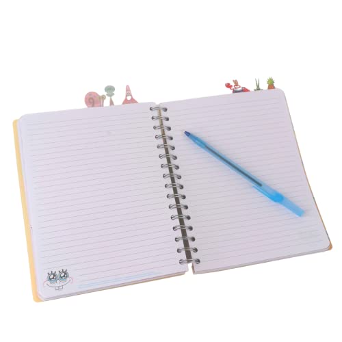 Innovative Designs Nickelodeon Spongebob Squarepants Tab Journal Notebook, Spiral Bound, 144 Lined Pages, 8 x 7 inches
