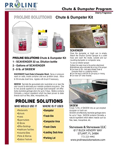 Proline Solutions Scavenger-Cherry Trash Chute and Dumpster Wash, Concentrated Professional Janitorial and Maintenance Product. 1Gal, 128 Fluid oz