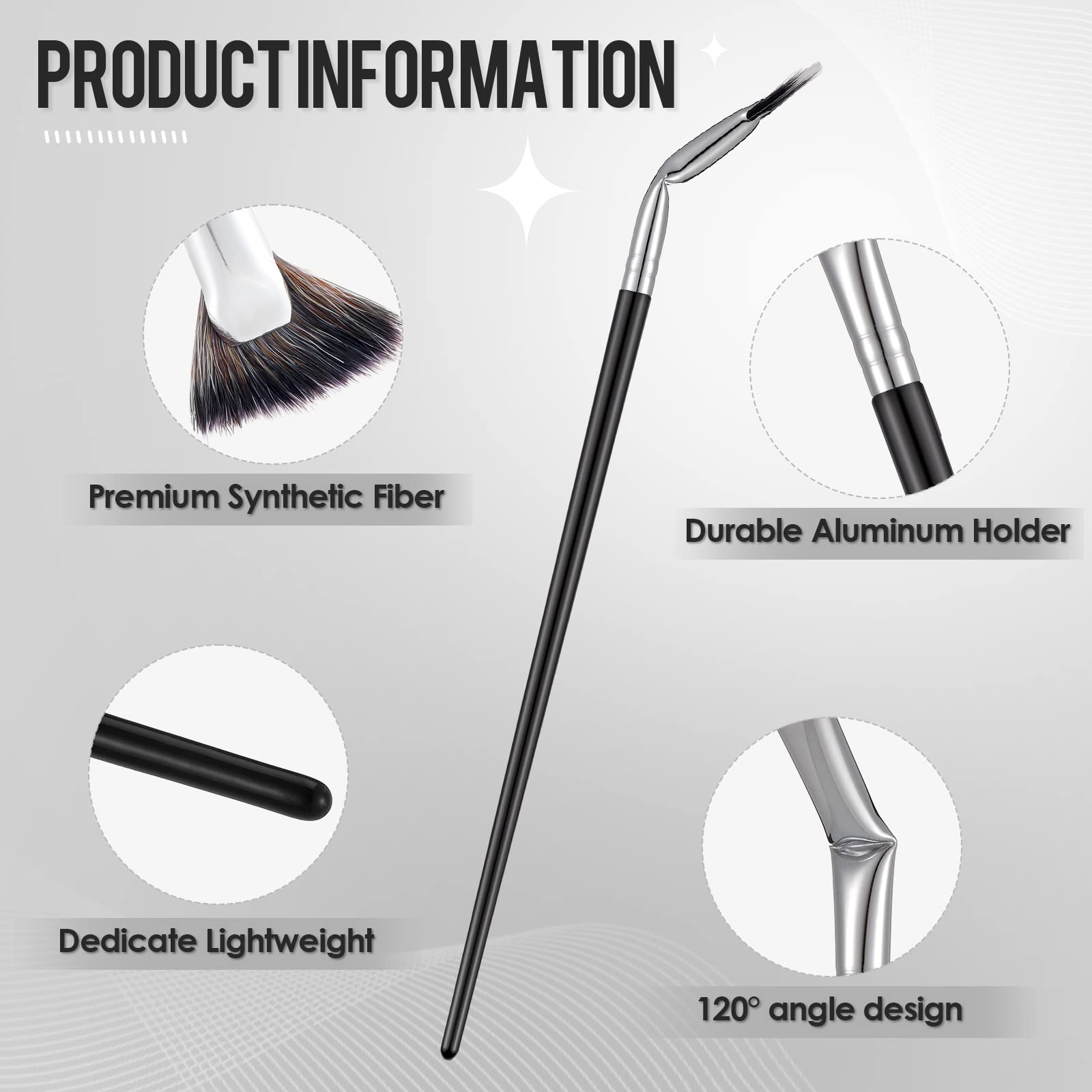 Dingion 12 Pcs Mascara Fan Brush for Lashes Eyelash Eyebrow Brush Makeup Brush Eye Lashes Makeup Tools Eye Shadow Brush Lash Wand Synthetic Fibre Smooth Application No Smearing Clumping