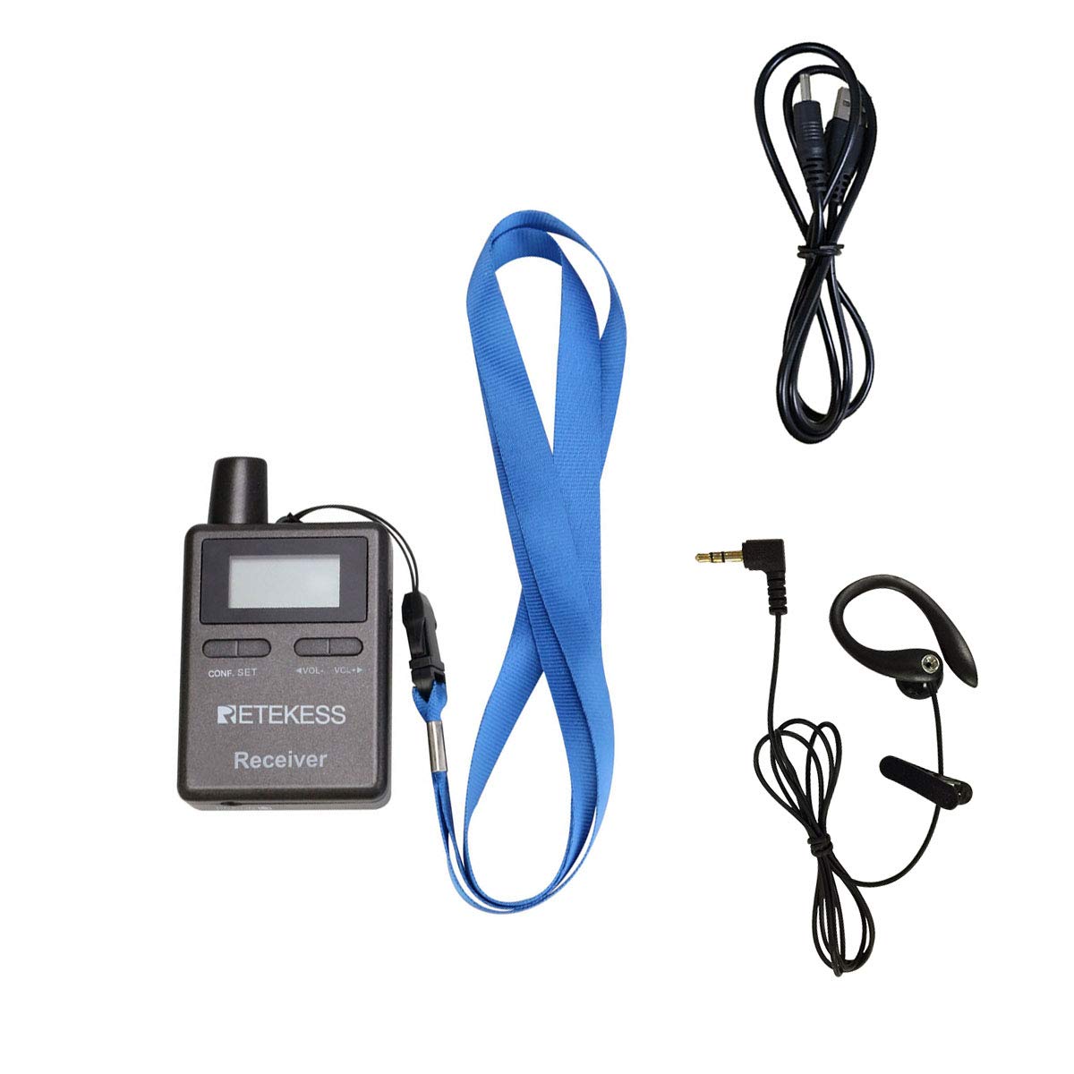 Retekess TT105 Tour Guide Receiver with Earphone,Wireless Church Translation,Audio Tour Guide System,Interpretation,Training,Court(1 Receiver)