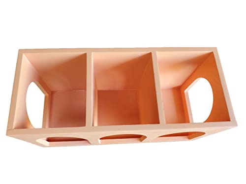 Piggies Choice Hay Feeder Natural Pine Wood Arch Guinea Pig Hay Rack with Option to Attach to Cage (Mango with Bottom)