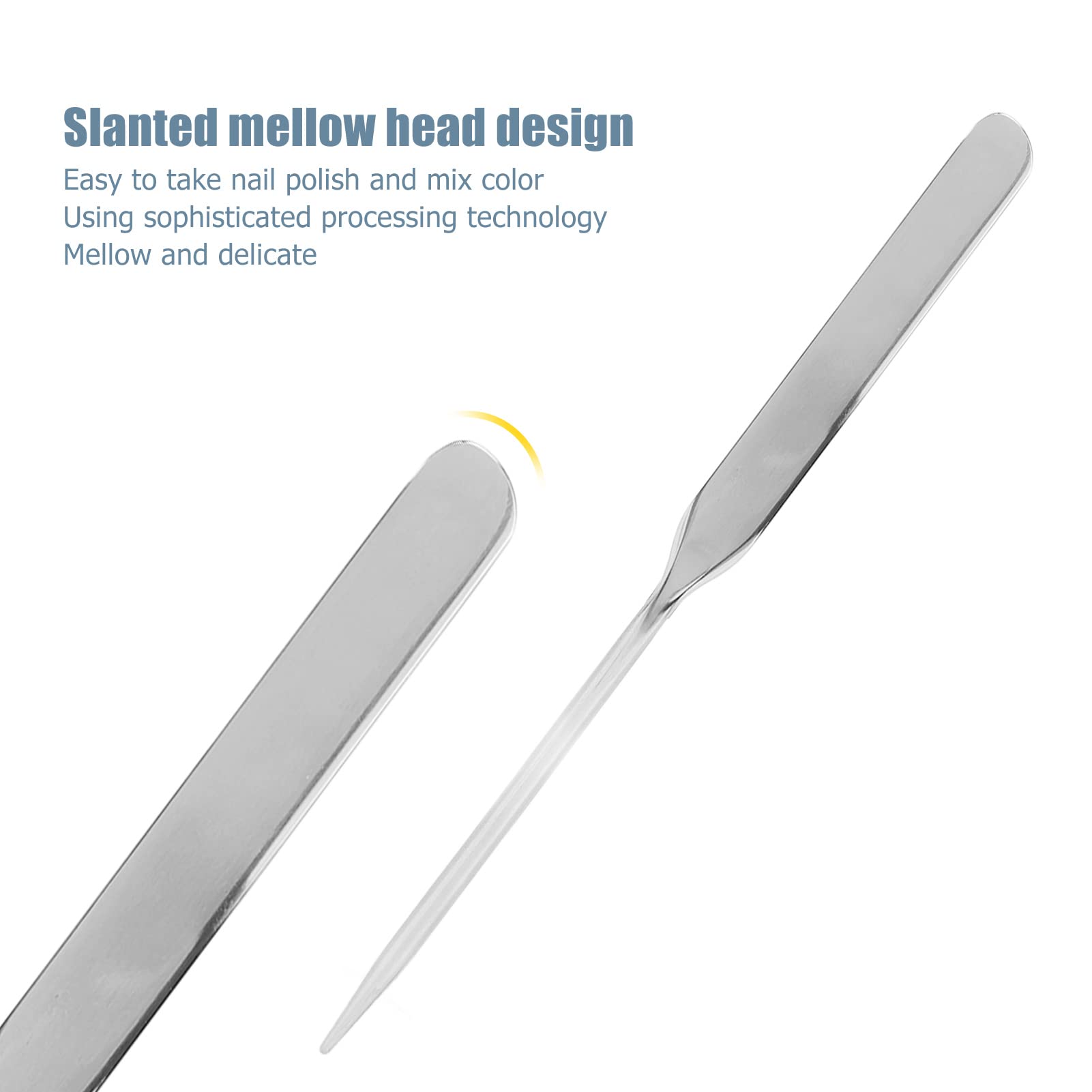 Dioche Stainless Steel Makeup Spatula, Liquid Spatula, Ergonomic Nail Art Makeup Stirring Rod, proof Beauty Spatula, for Makeup Artist