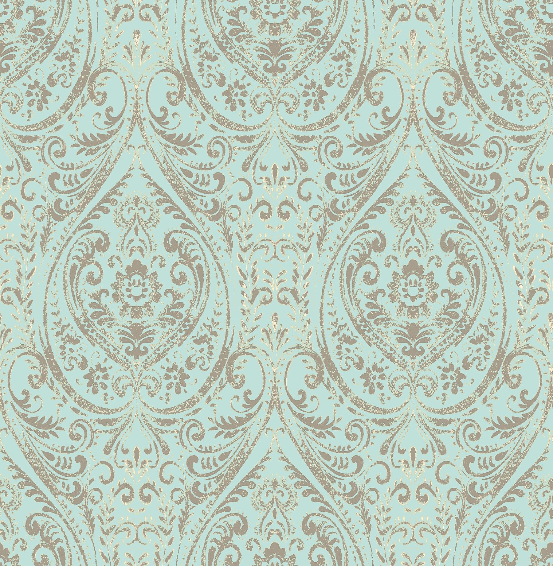 NuWallpaper NU2079 Nomad Damask Peel & Stick Wallpaper, Blue