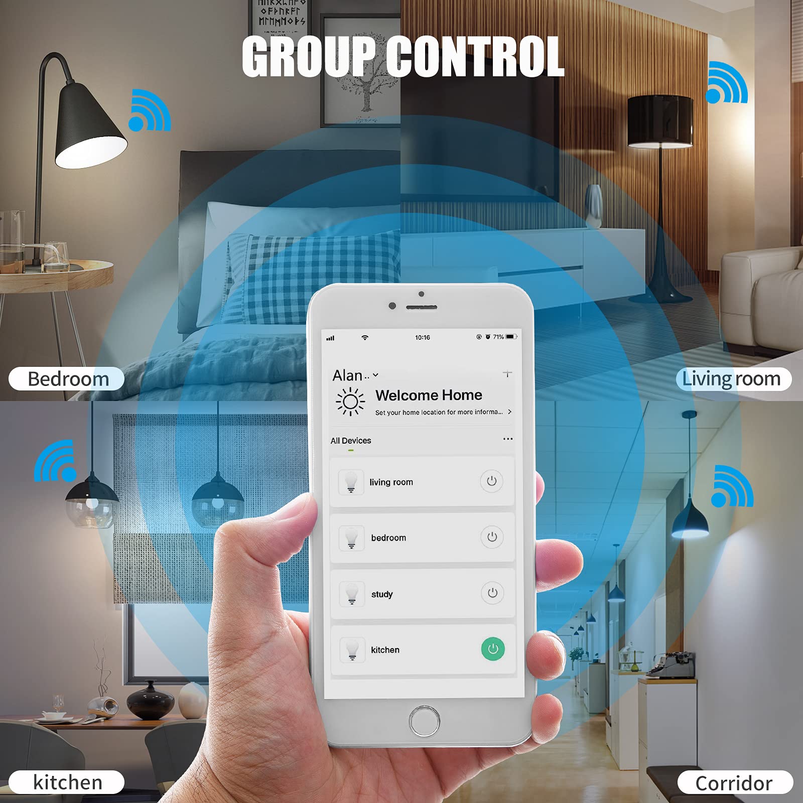 Boxlood Smart Light Bulbs, WiFi Smart Bulbs That Work with Alexa Echo Google Home Siri, No Hub Required, RGB Color Changing, Warm White to Cool White Tunable, Dimmable 9W=80W Equivalent A19 E26 2Pack