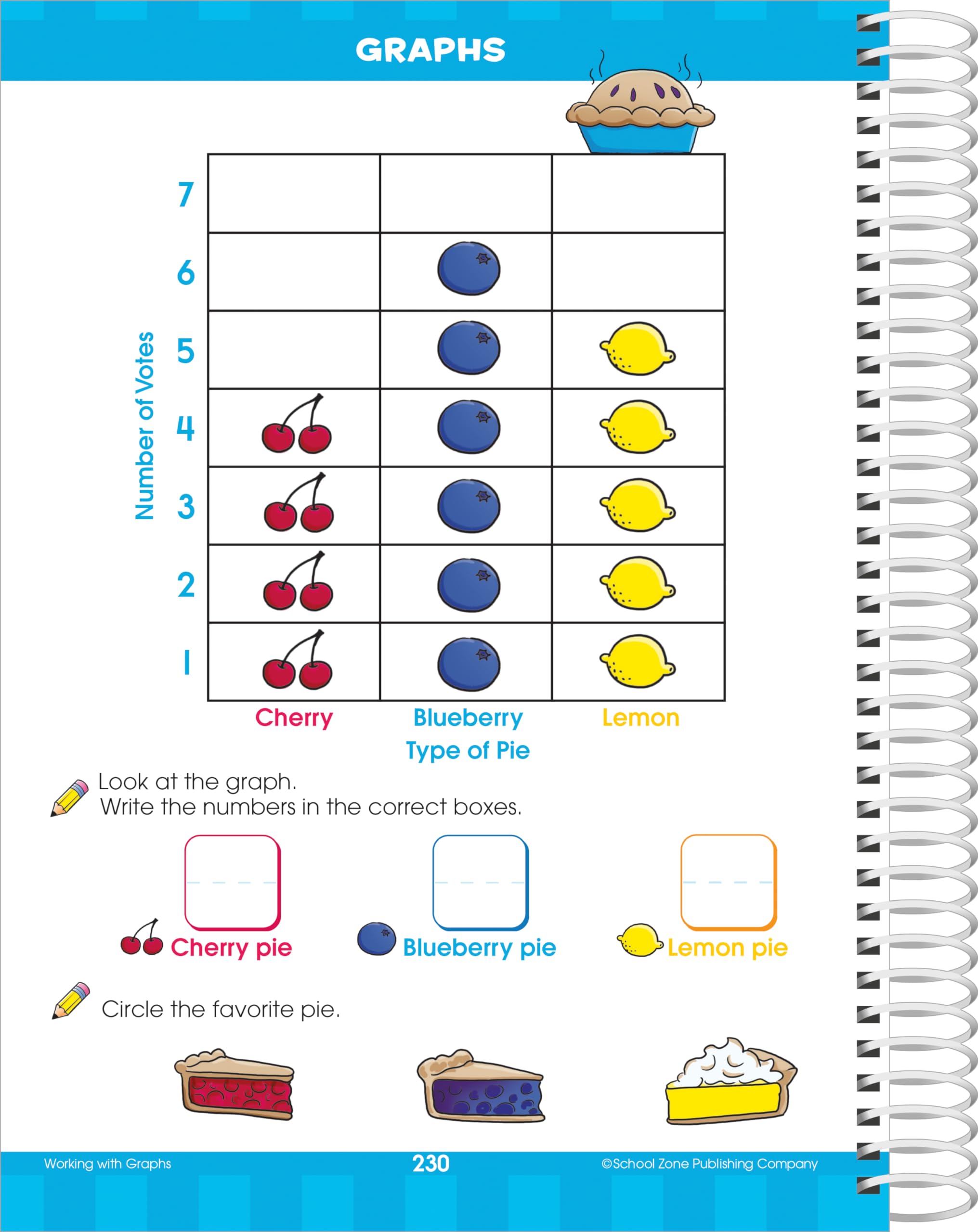 School Zone - Big Kindergarten Workbook - 320 Spiral Pages, Ages 5 to 6, Early Reading and Writing, Numbers 0-20, Basic Math, Matching, Story Order, and More (Big Spiral Bound Workbooks)