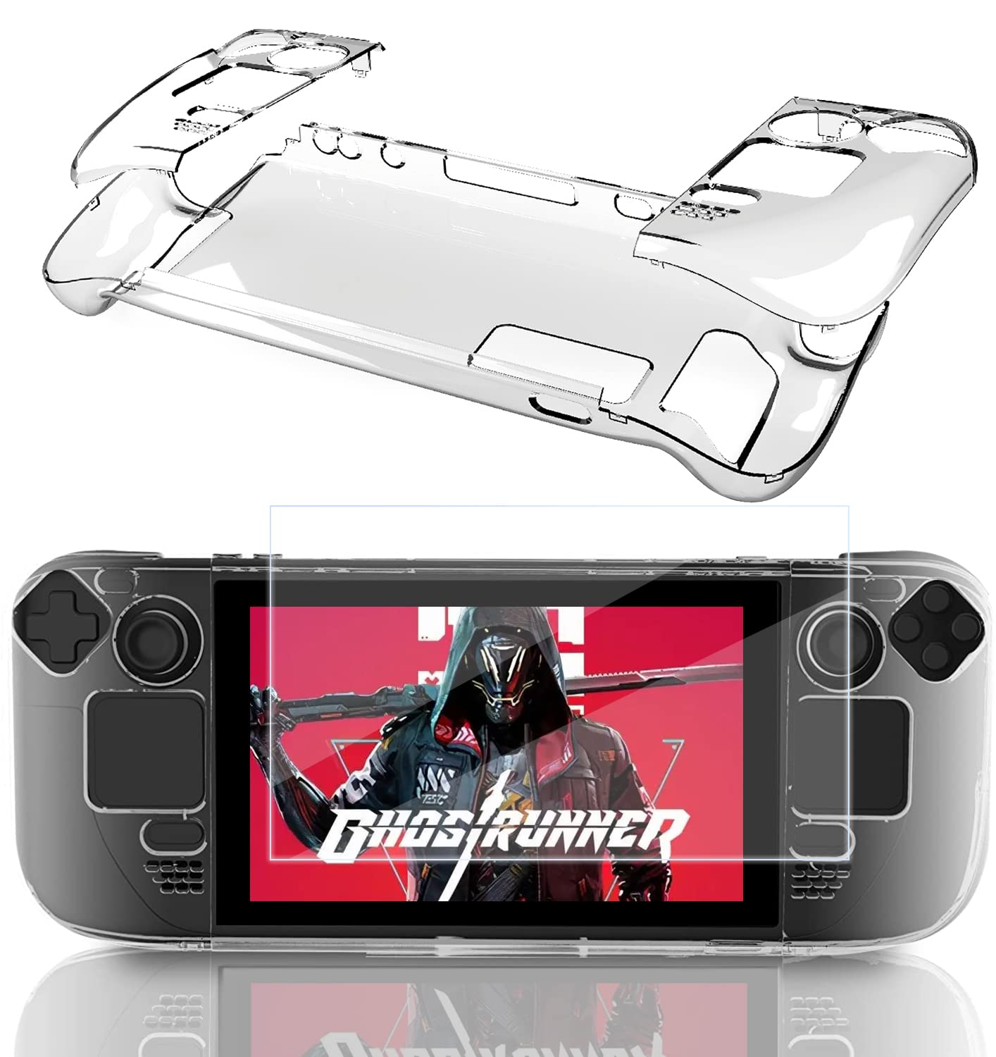 Crystal Clear Cover Case for Steam Deck Game Console, arVin Hard Clear Protective Shell with HD Screen Protector for Steam Deck, Dust-Proof/Shock Proof/Scratch Resistant (Console Not Included)