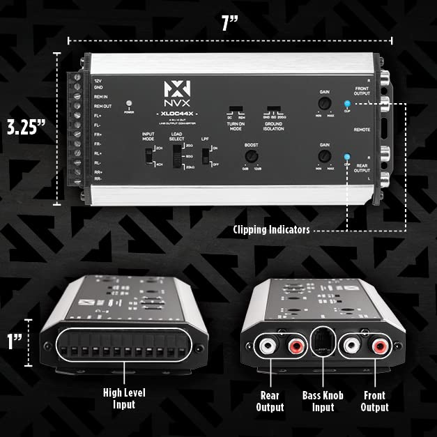 NVX XLOC44X 4 inputs / 4 outputs High Voltage Active Line Output Converter with Impedance Matching and Remote Level Control