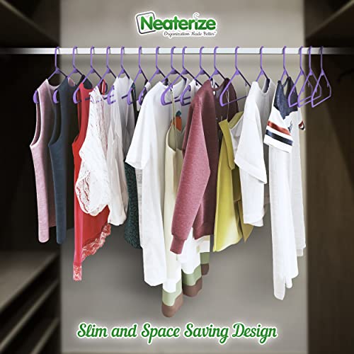 Plastic Clothes Hangers Heavy Duty - Durable Coat and Clothes Hangers - Lightweight Space Saving Laundry Hangers - Perfect Dorm Room Essentials for College Students Guys- 40 Pack Purple