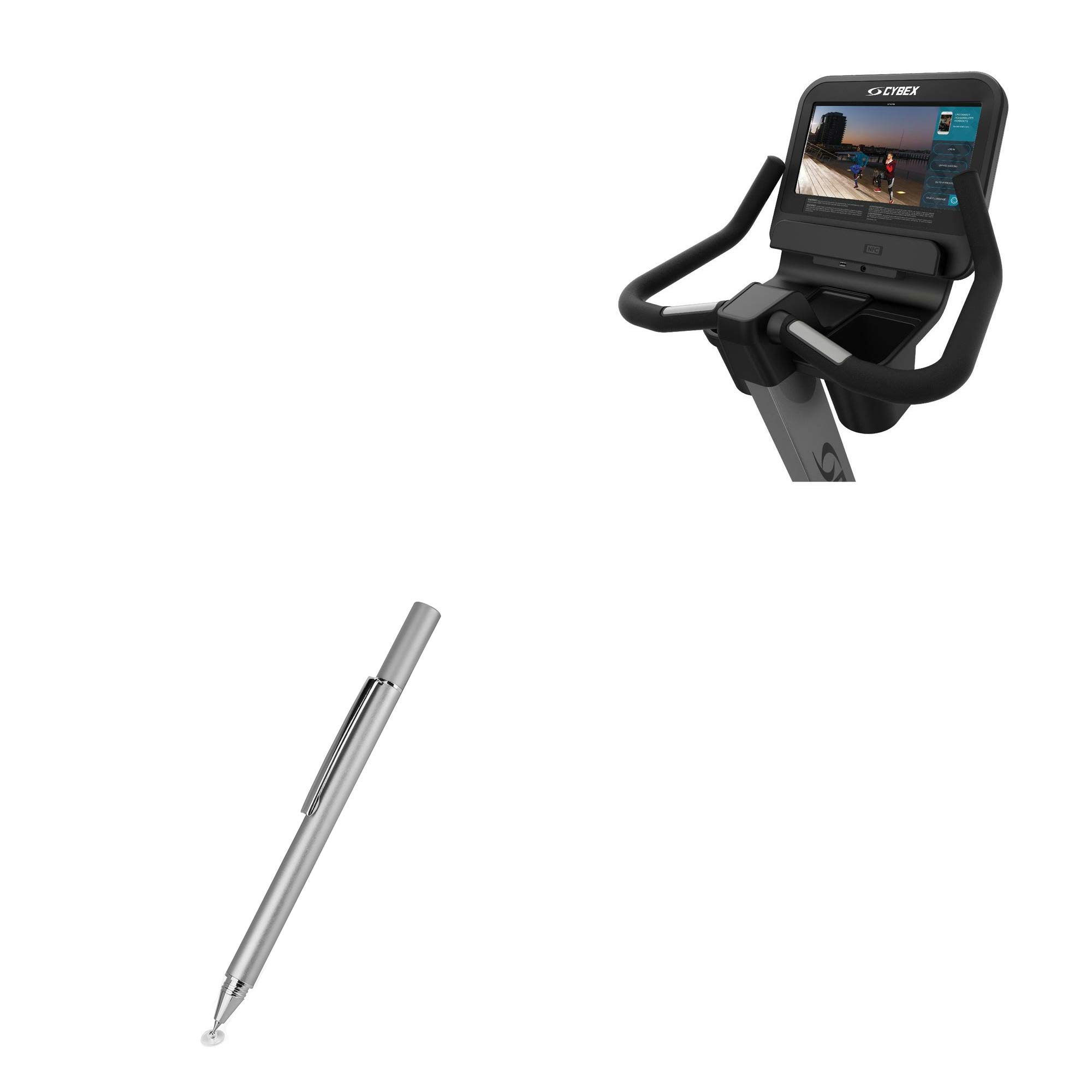 BoxWave Stylus Pen Compatible with CYBEX R Series Upright Bike (Stylus Pen FineTouch Capacitive Stylus, Super Precise Stylus Pen for CYBEX R Series Upright Bike - Metallic Silver