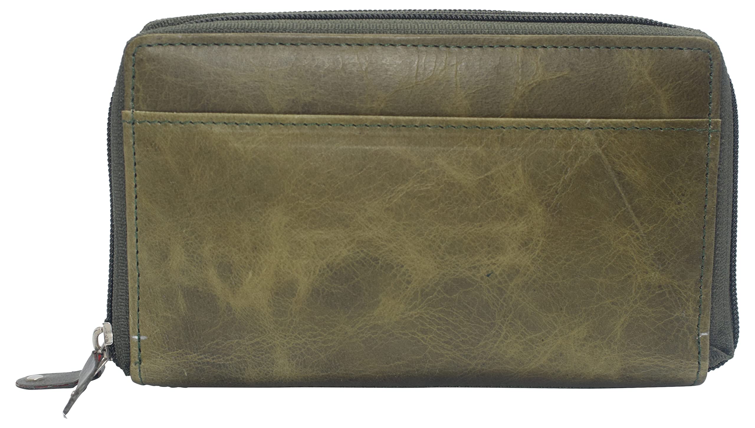 Cavelio Leather Wallets for Women RFID Blocking Double Zip Around Credit Card Holder Phone Clutch (Green)