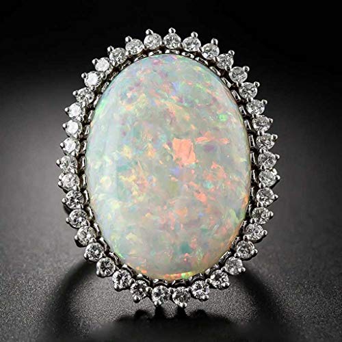 Rings for Women Diamond Artificial Stone Geometric Oval Openwork Ring Ladies Jewelrya Good Gift for a Girlfriend, Boyfriend, Family