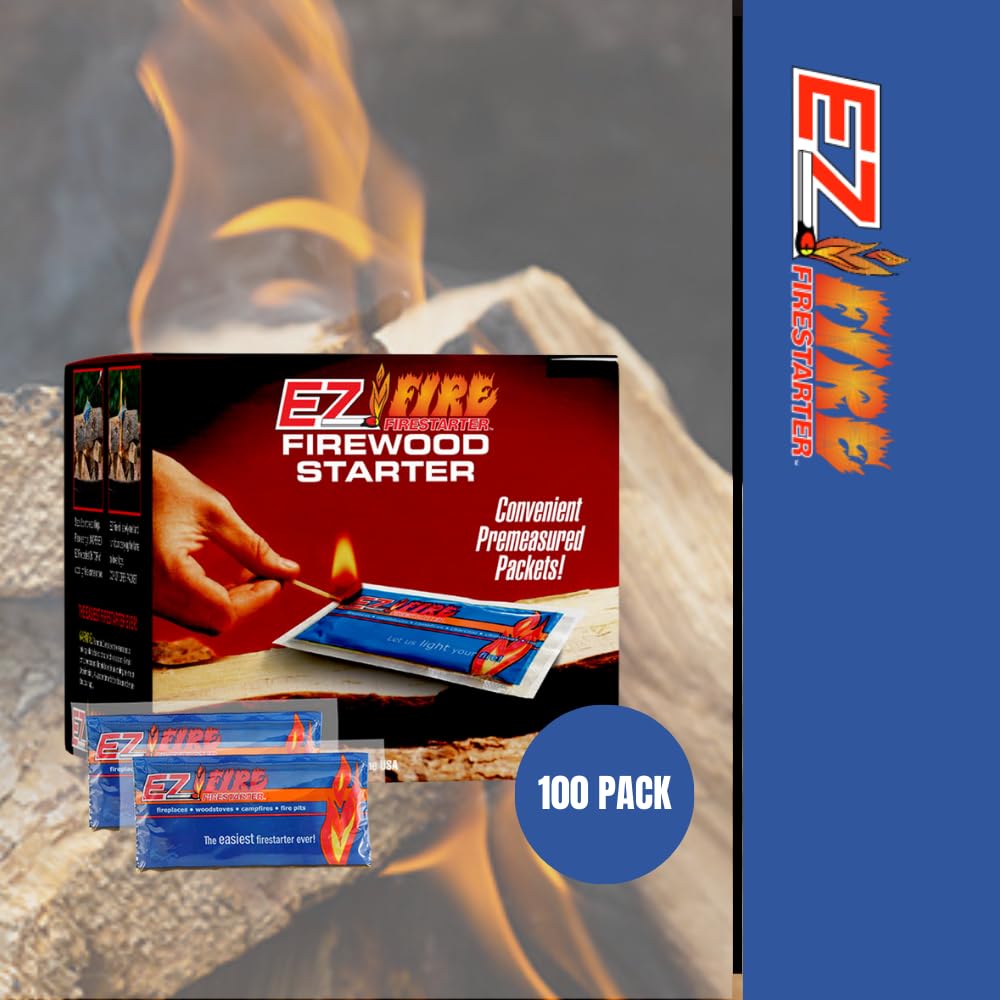 Naturally Occurring, Reliable, All Purpose, Easy-to-Use Fire Starter for Wood Stoves, Fireplaces, Campfires, and Bonfire β Waterproof, Windproof, Safe, Clean, Odorless | 100 Pack