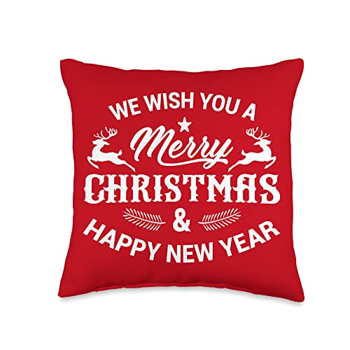 CLASSIC CHRISTMAS HOLIDAYS DECO NEW YEAR GREETING Christmas Deco New Year's EVE Greetings Womens Mens Kids Throw Pillow, 16x16, Multicolor