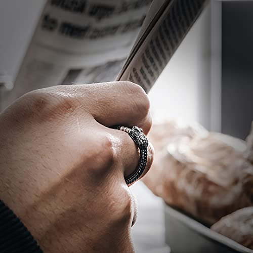 COPPERTIST.WU Ouroboros Ring 925 Sterling Silver Snake Serpent Rings Aesthetic Halloween Jewelry Gift for Women Men (9)