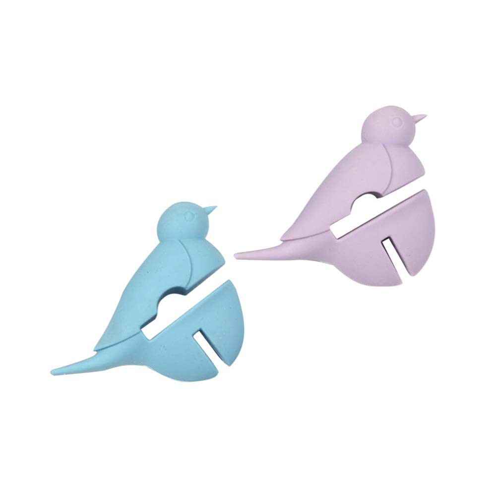 DOITOOL 2pcs Silicone Lid Lifters Spill Proof Lid Lifters Cute Animal Shape Pot and Pan Lid Holder for Soup Pot Kitchen Gadget Tools Cooking Helper (Bird Random Color)