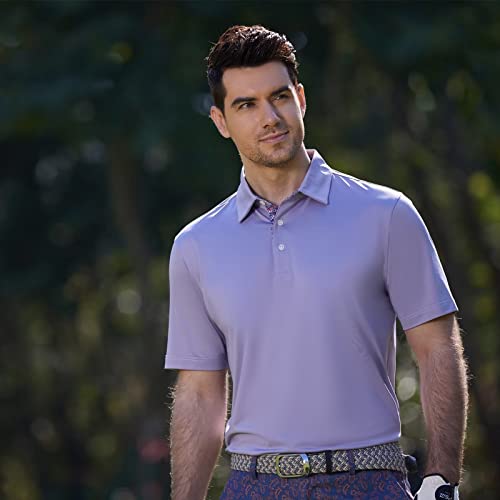 M MAELREG Polo Shirts for Men Short Sleeve Performance Moisture Wicking Quick Dry Casual Collared Men’s Polo Shirts Beryl Green
