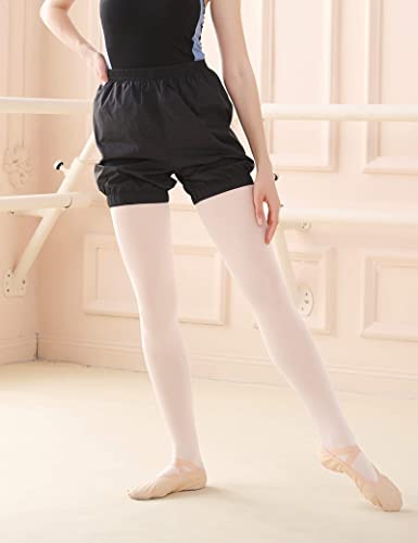 Daydance Black Women Ballet Shorts Ripstop Trash Bag Pants for Work Out, Black, XL