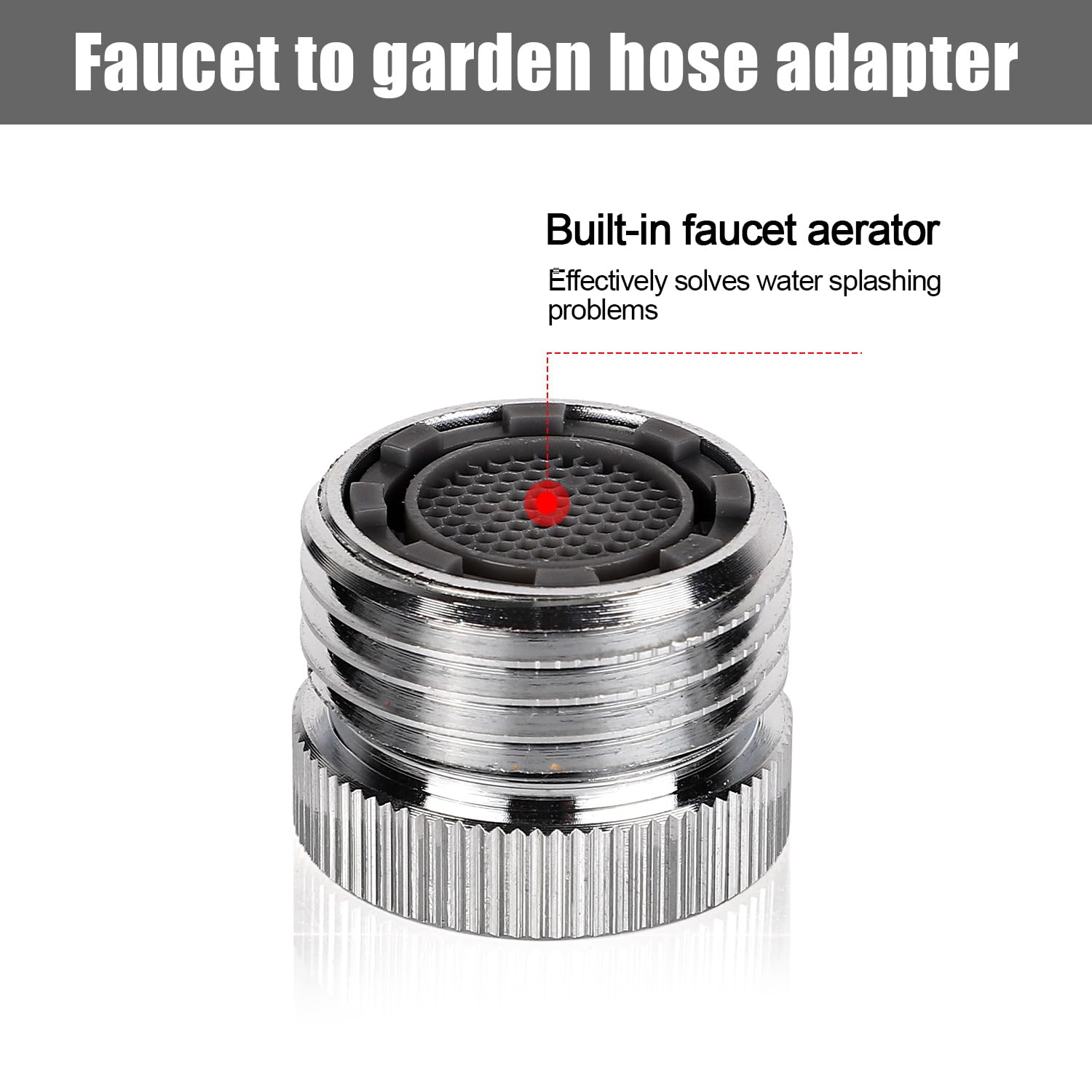 Faucet Adapter Kit with Aerator, Faucet to Garden Hose Adapter Brass Garden Hose Connector for Kitchen and Bathroom Sink Faucets