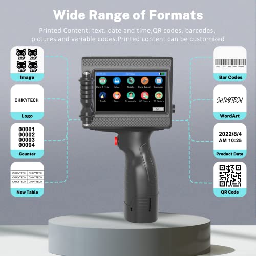 Portable upgrading handheld inkjet printer ZK-1690 with 4.3 Inch Touch Screen Quick-Drying Handheld Inkjet Printer (Support 22 Languages Including English, German, French, Japanese, Italian, etc.)