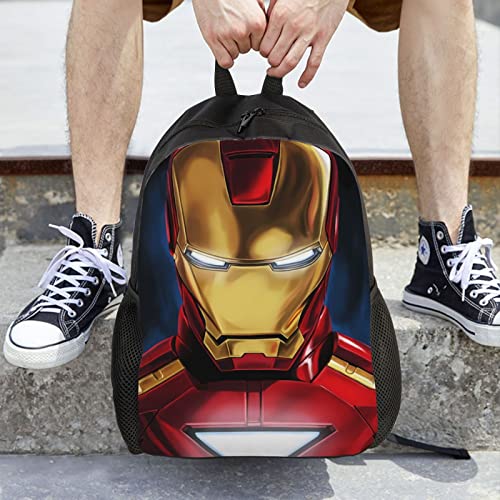 Laptop Backpack Black Red Bookbag Cartoon Casual Backpacks for Men Outdoor Hiking Camping