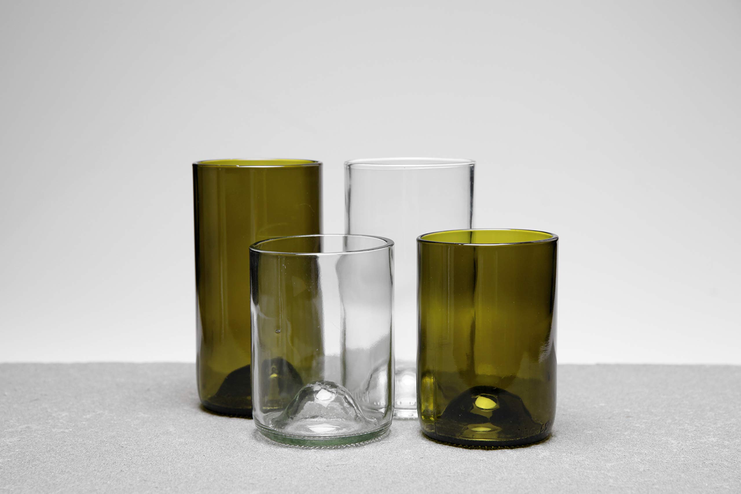 D&V Glass Vintage Collection, Tall Beverage/Cocktail Glass, 16-Ounce, Olive Green, Set of 6