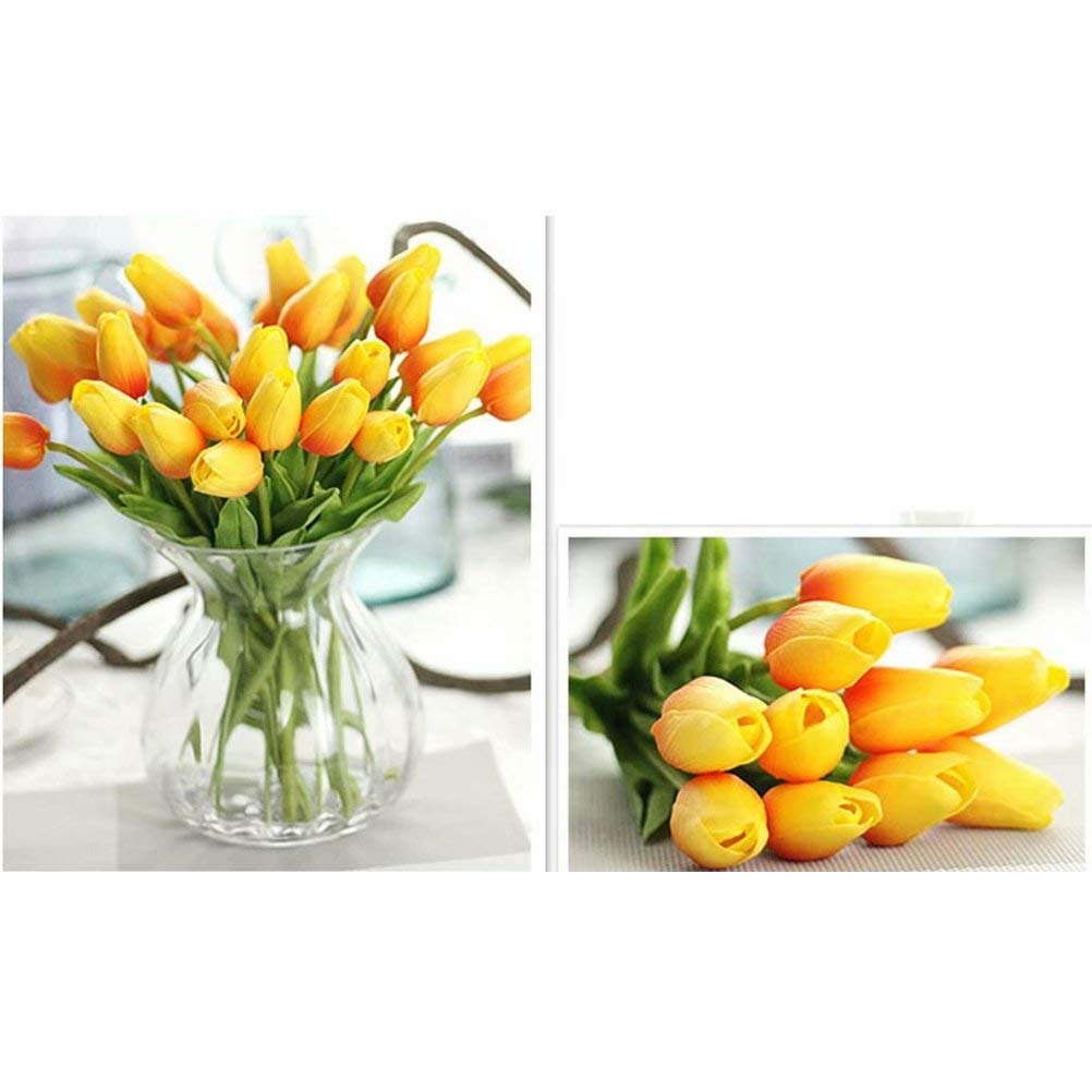 CTUER 30PCS Real-Touch Tulips Artificial Fake PU Tulips Flowers for Home Wedding Party Decor…