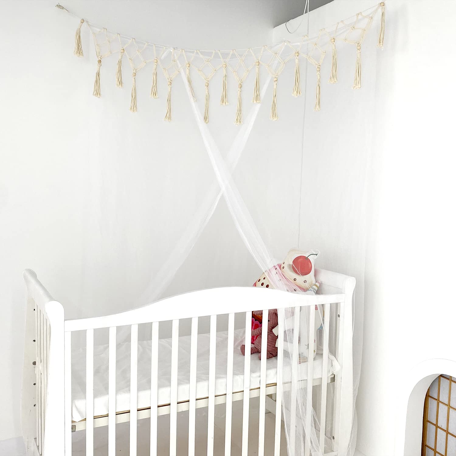 Diocos Kid Play Room Tents Corner Hanging Canopy Boho Decor Macrame Wall Hanging for Nursery Preschool