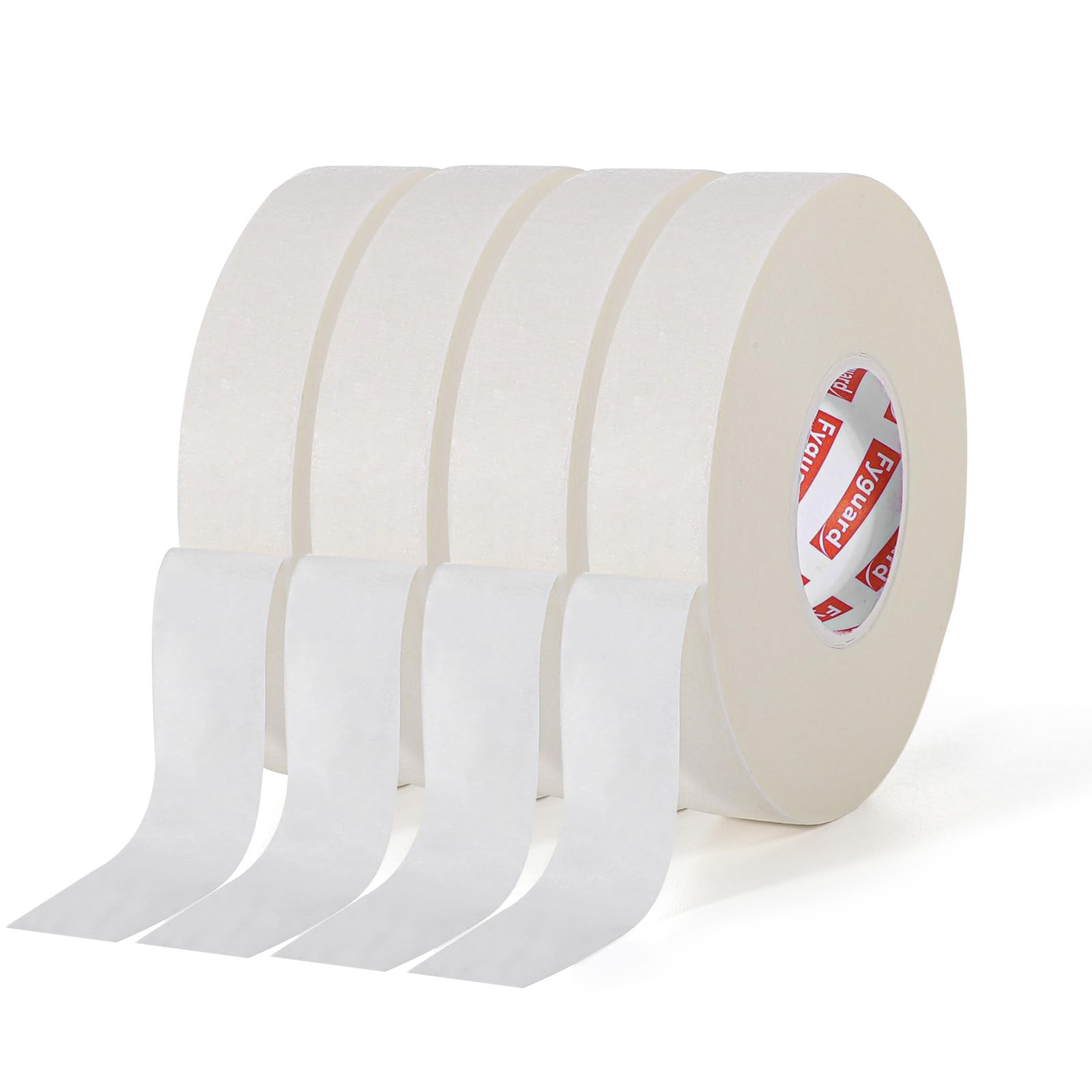 Fyguard 4 Rolls White Masking Tape 0.7In Wide White Painters Tape Beige Masking Tape Bluk Artist Tape, Masking Tape for Painting Labeling Packing Art Crafts, Home Use(660Ft Long Total)