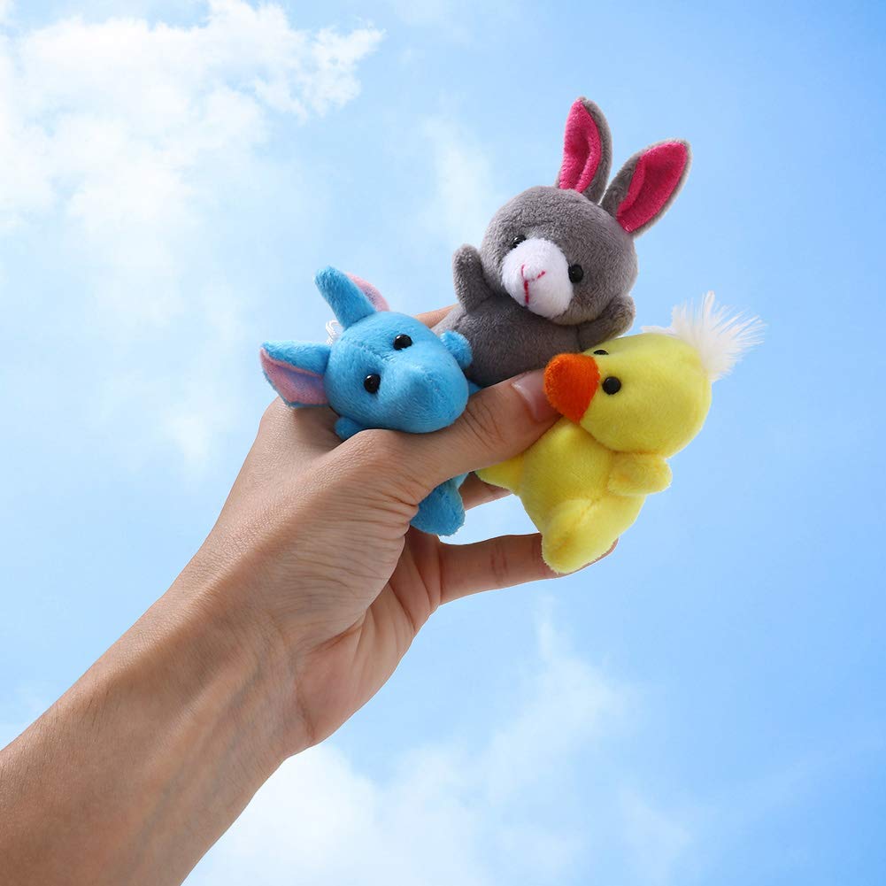 ThinkMax 24 Pack Mini Plush Animals Toy Assortment, Small Stuffed Animals in Bulk for Kids Party Favor, Easter Eggs Fillers