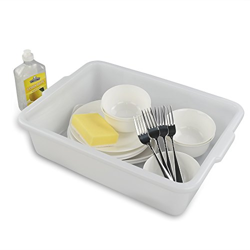 Yubine 4 Pack Small Commercial Bus Tubs, 8 L Utility Bus Tote Box, F