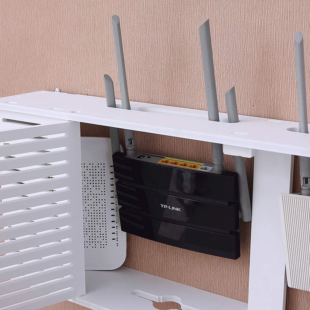 Good home Multifunctional Wall - Mounted Wireless Router Storage Box-Wall-Mounted WiFi Multimedia Set-top Box Shelf White Wall Decorative Shelf TV Cabinet DV Shielding Box