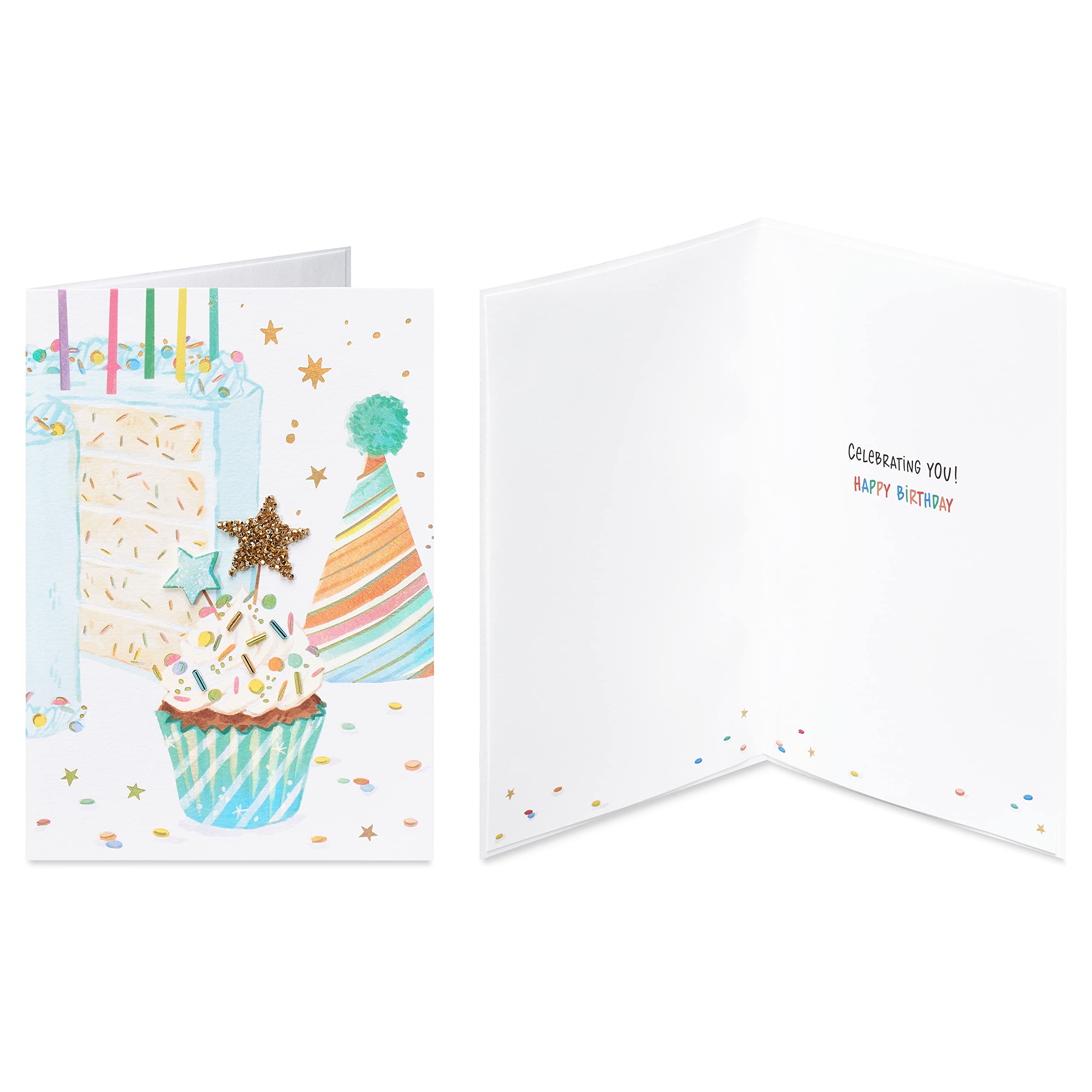 Papyrus Deluxe Boxed Birthday Card Assortment, Floral and Candles (4-Count)