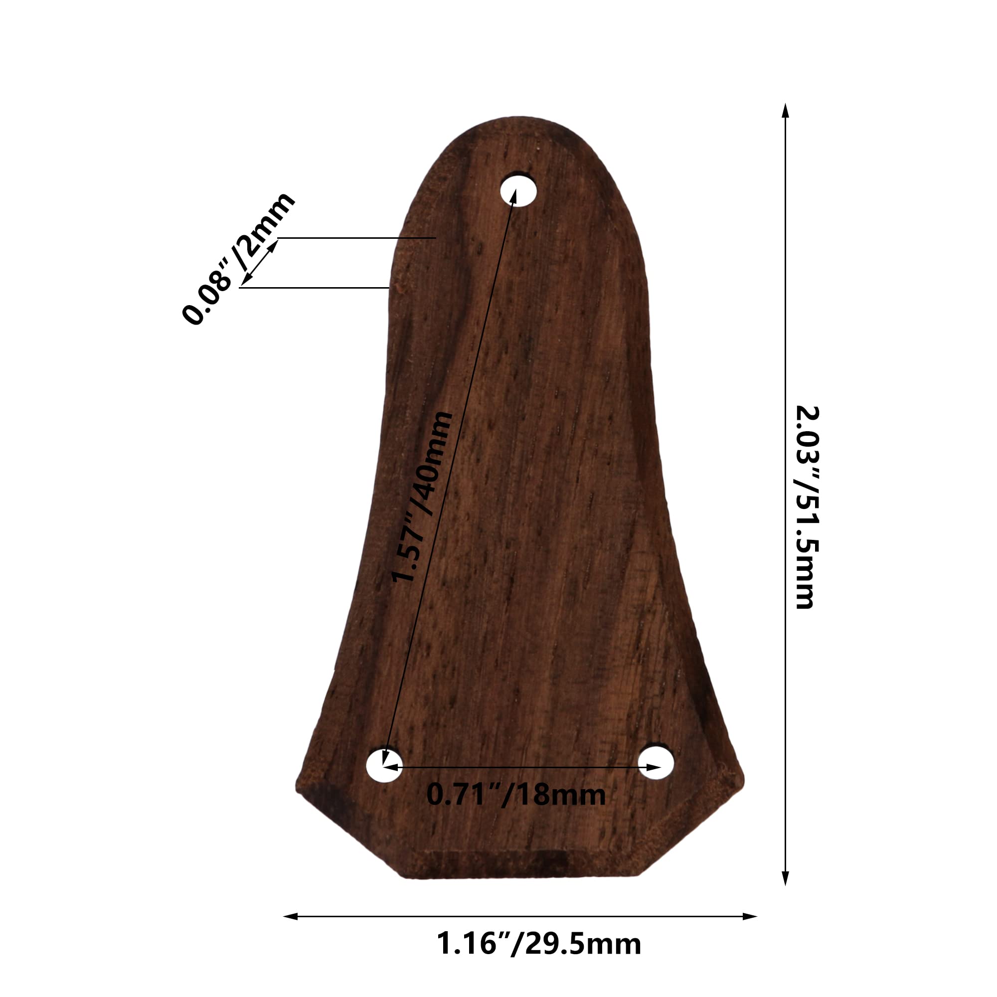 BQLZR Rosewood Guitar Ebony Truss Rod Covers, Both Were Rosewood Beveled Edges, Pre-Drilled Holes (Hole spacing is 40mm and 18mm), 6 Silver Screws Included Pack of 2