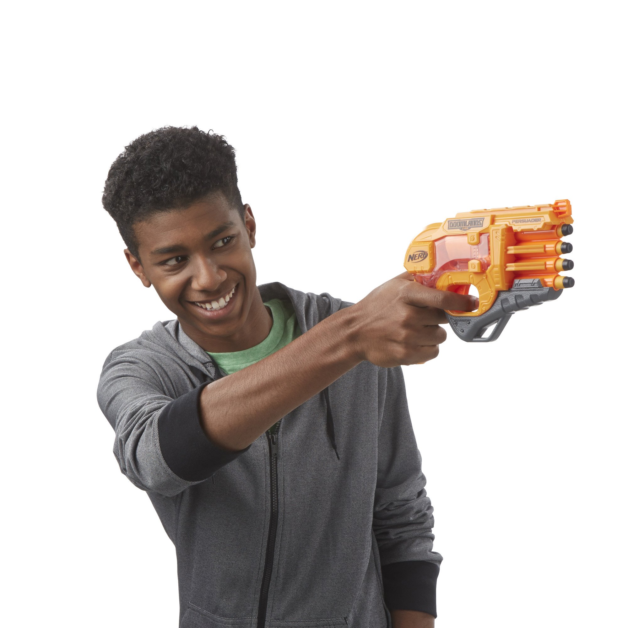 NERF Persuader Doomlands Toy Blaster With Hammer Action And 4 Official Nerf Doomlands Darts For Kids, Teens, And Adults