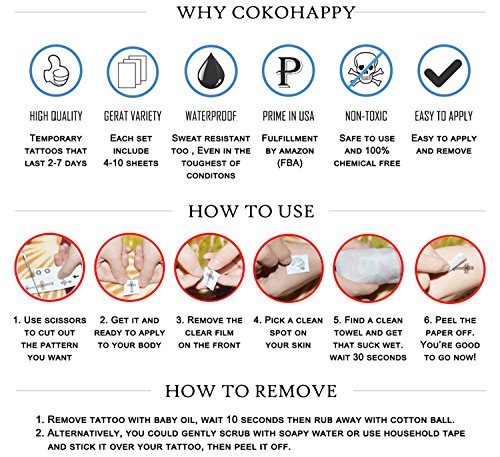 COKOHAPPY 10 Sheets Tiny Temporary Tattoo Feather Bird for Men Women