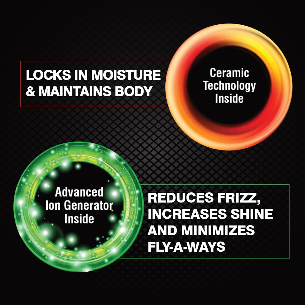 CHI Volumizer 4-in-1 Blowout Brush | Ceramic and Ion Technology | Black