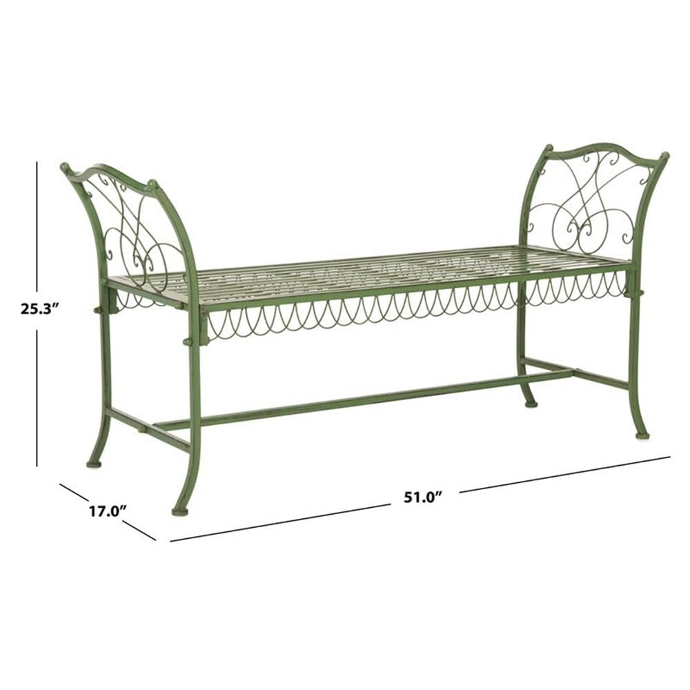 SAFAVIEH Outdoor Collection Jovanna Dark Slate Grey 2 Seat Bench