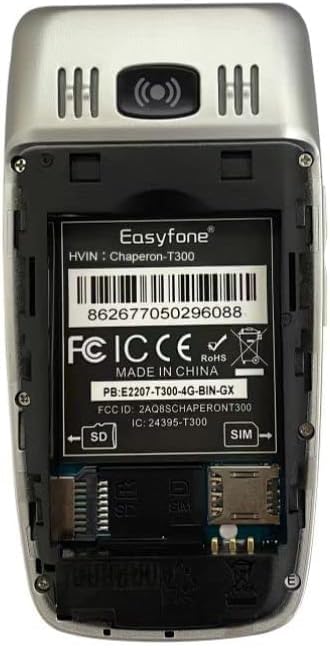 Easyfone T300 4G Big Button Flip Cell Phone for Seniors, Clear & Loud Sound and Hearing aid Compatible, SOS Button, SIM Card Included, Big Battery with a Charging Dock, FCC Certified (Black)