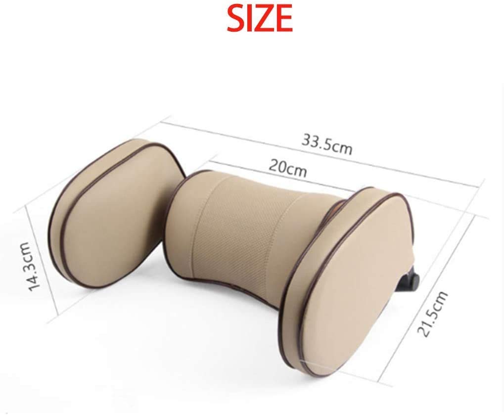 Car Seat Headrest Pillow, Support Neck Pillow Head Protection Cervical Spine Adjustable on Both Sides Telescopic Version PU Leather Universal for Kids Adults Travel(Side Pillow + Headrest Pillow)