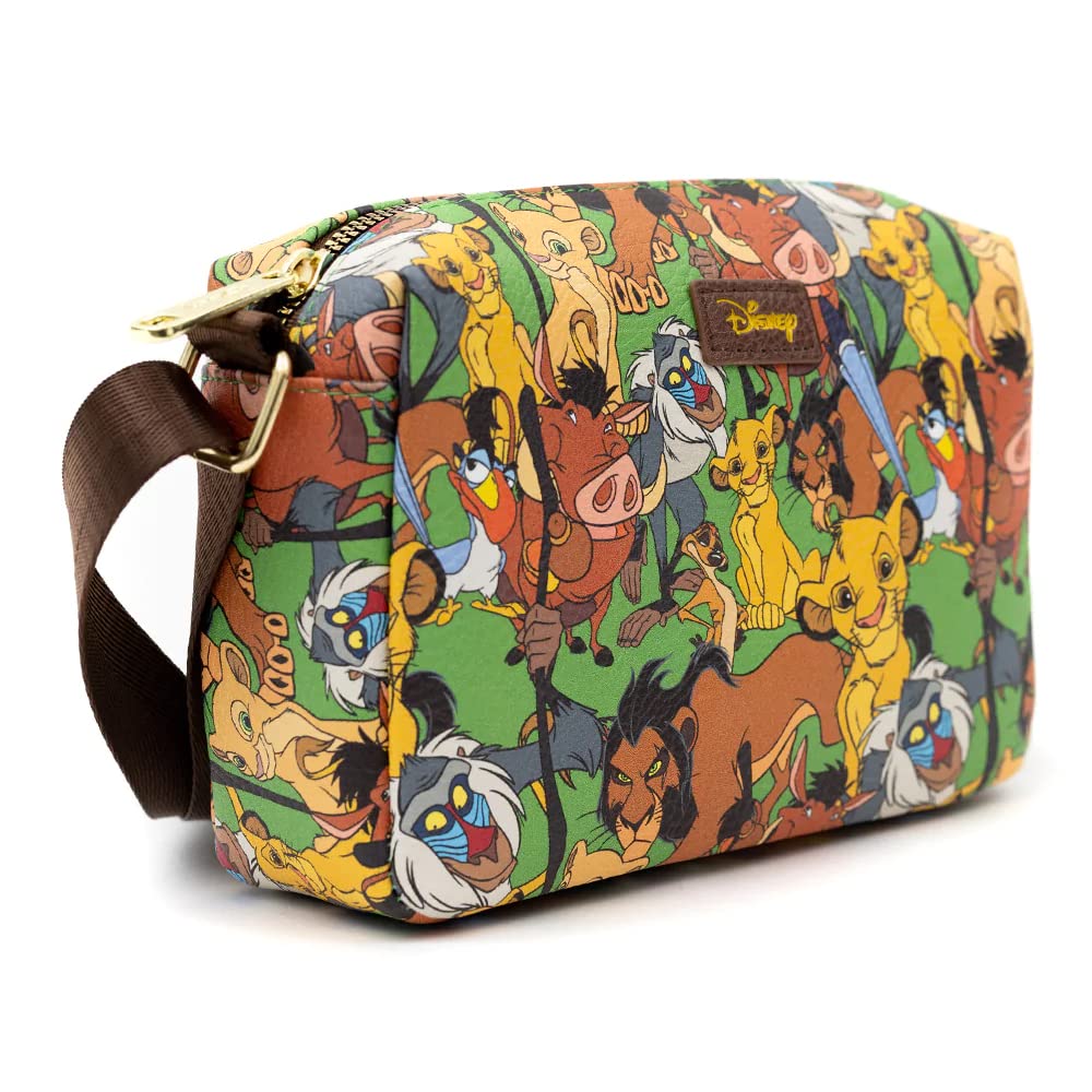 Disney Bag, Cross Body, Rectangle, Lion King Characters Collage Green, Vegan Leather