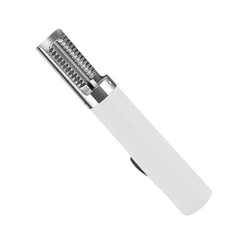 MagiDeal Electric Fish Scaler Fish Skinner Without Fuss or Mess Seafood Tools Stainless Steel Easy to Use Roller Cutter Remover for Home Cooks Chef, White