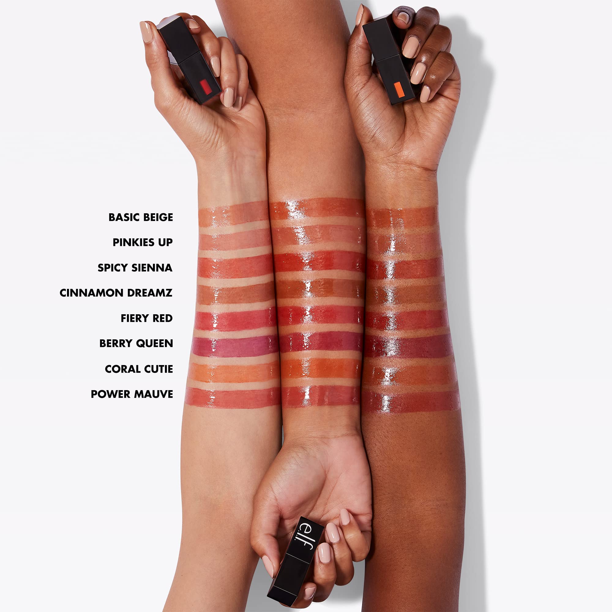 e.l.f. Cosmetics Glossy -Lip Stain, Lightweight, Long-Wear -Lip Stain For A Sheer Pop Of Color & Subtle Gloss Effect, Fiery Red