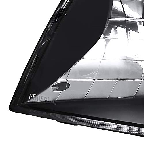 Carpartsinnovate For 98-00 Ford Ranger Pickup Euro Style Black Headlights Head Lamps Pair