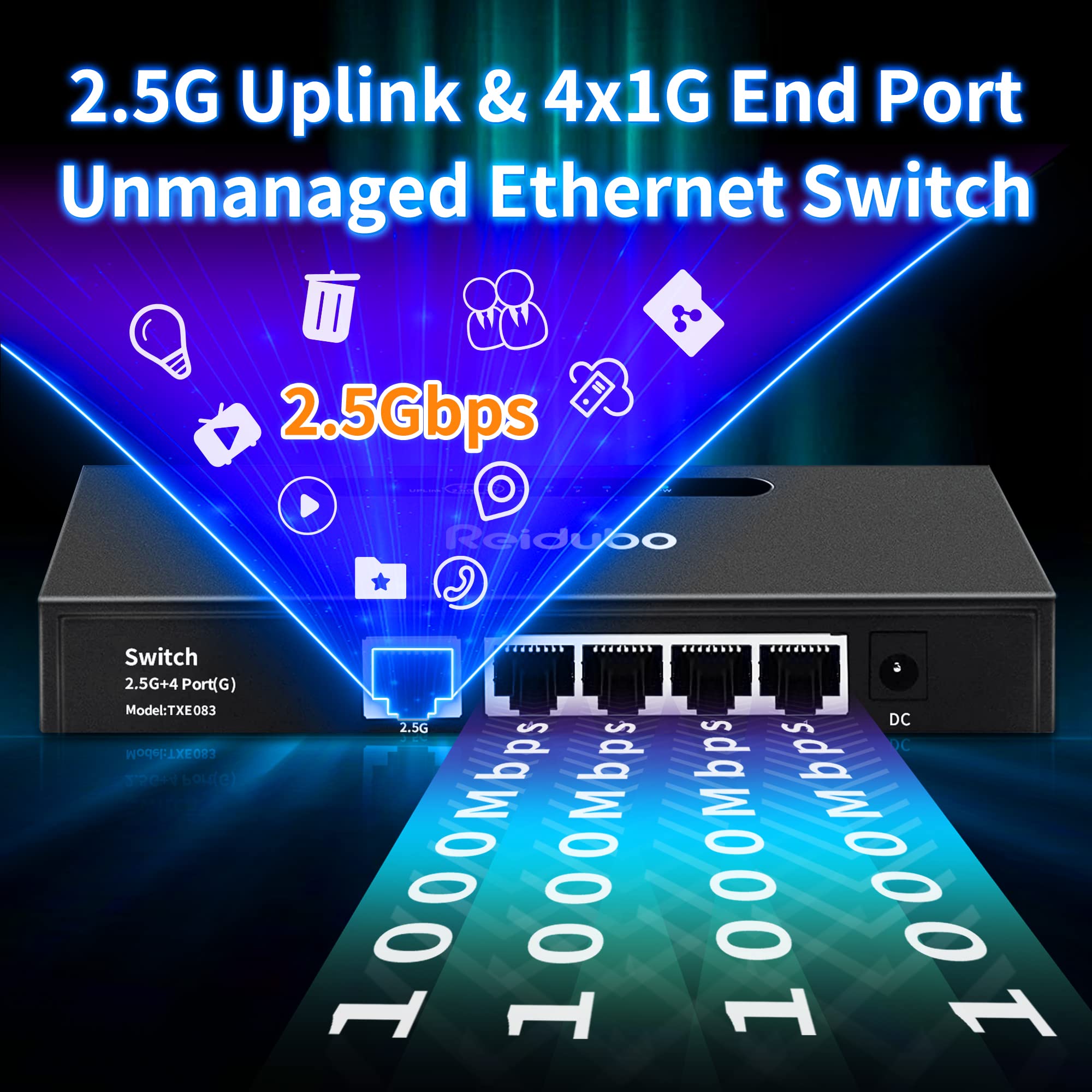Reidubo 5/8/6/10/18 Port gigabit Switch… (5 Port Gigabit Switch)