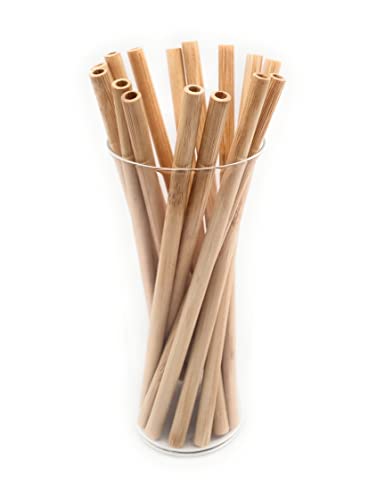 EcoAmiga Bamboo Straw, 8 Inch Reusable & Biodegradable Organic Bulk Straws β Great Ecological Alternative to Plastic Straws (Bamboo)