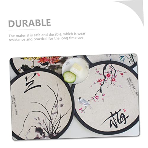 NOLITOY 2pcs Jute Mat Woven Placemats Coasters for Drinks Wedding Decor Desk Mat for Desktop Linen Placemats Dinner Table Mats Coaster for Coffee Cup Cotton and Linen Blend Cotton Cup