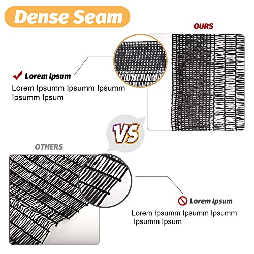 Garden Expert 10ft x 5ft 50% Black Sun Shade Net Plant Mesh Shade Cloth Sunblock UV Resistant Netting for Greenhouse&Garden