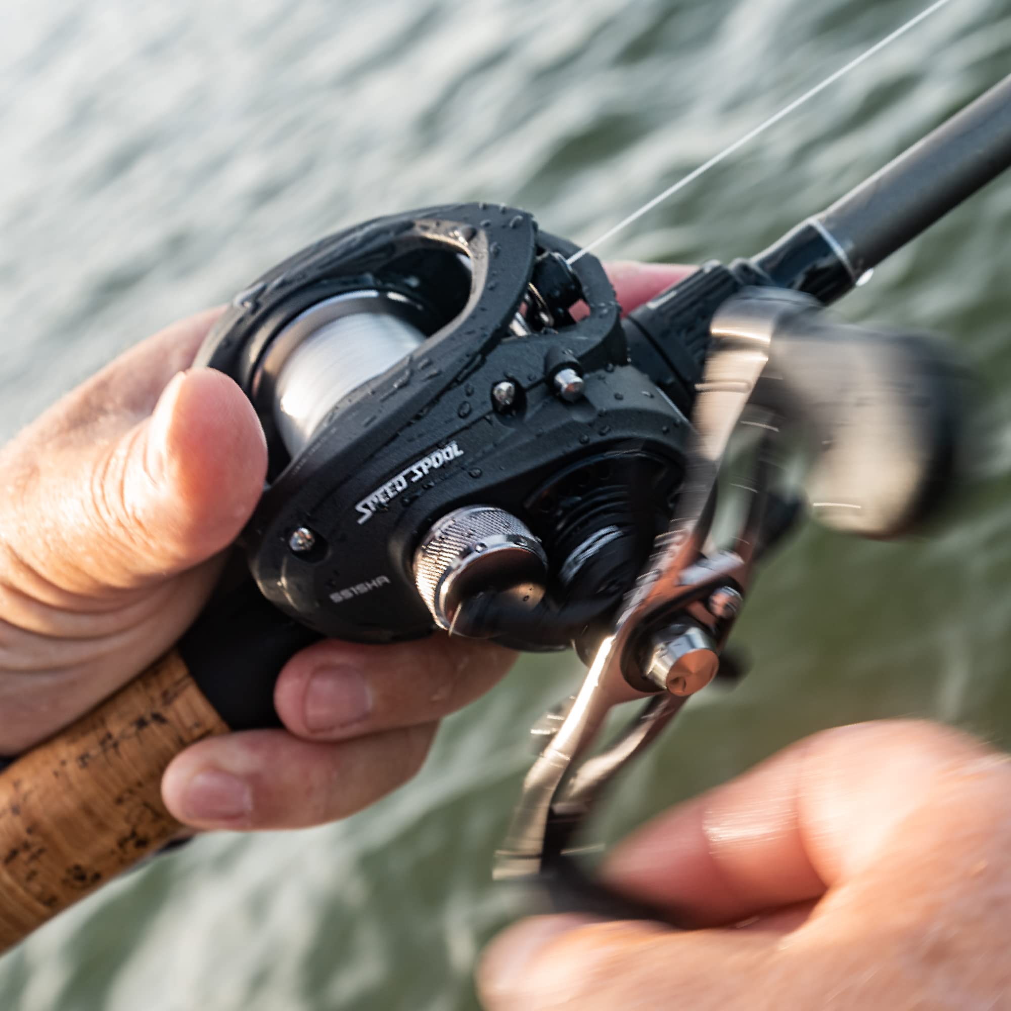 Lews Fishing SS1SHA Speed Spool LFS Baitcasting Reel, 7.5: 1 Gear Ratio, 9Ss+1Rb Bearings, Right Hand, ALUMINUM