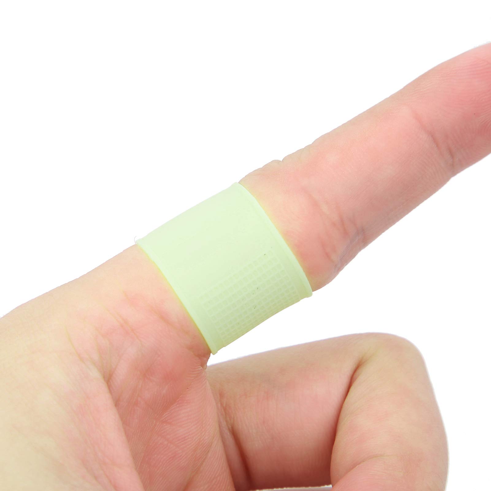 Dilwe 5pcs Finger Sleeve, Rubber Nonslip Golf Finger Sleeve Golf Accessory Specially Designed to Reduce Finger Injuries(Ladies-Light Green)